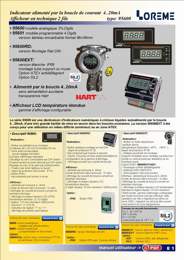 LOREME - Capteurs, convertisseurs et indicateurs